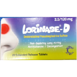 Lorinase-D 2.5/120mg 20 Tablets